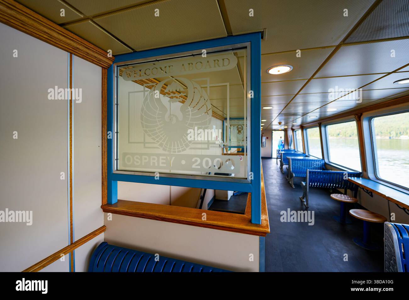 Interior of the MV Osprey 2000 inland ro-ro cargo ship of the Kootenay ...