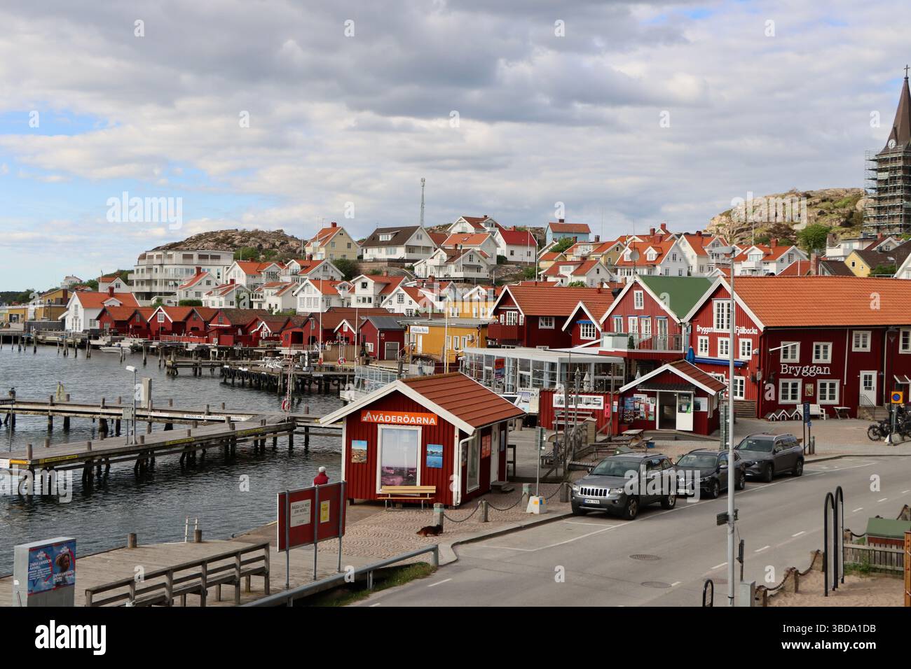 Fjällbacka village and harbor on the western coastline of Sweden, May ...