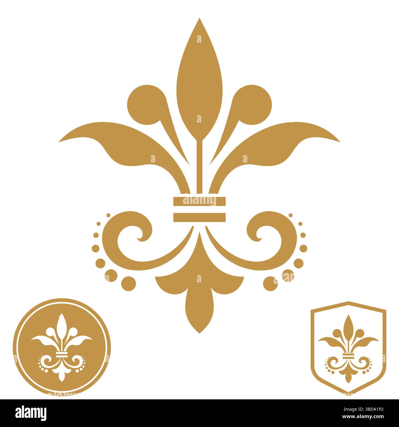 Gold royal lily on a white background. Heraldic sign, logo Stock Vector Image & Art - Alamy