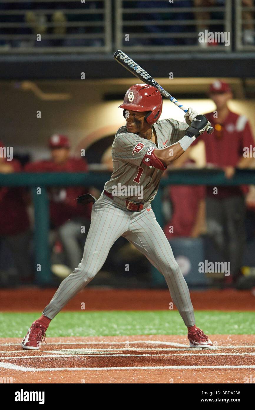 Jason Walk (1) of the Oklahoma Sooners at bat during a Southeastern ...
