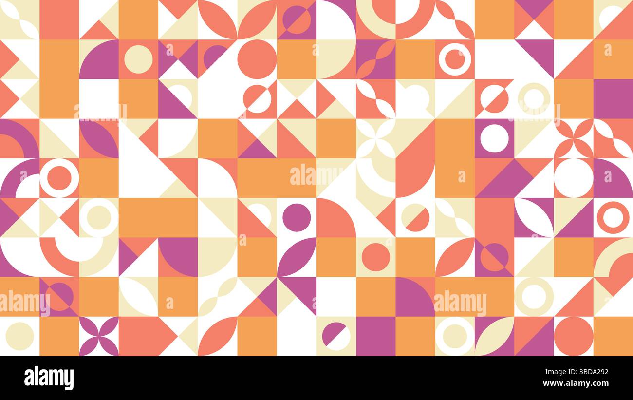 Minimal abstract design with overlapping retro blocks and circle ...