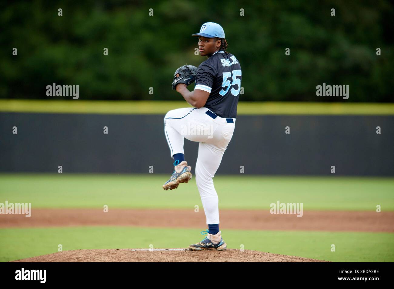 Miguel Sime Jr (55) of the Poly Prep Country Day Blue Devils (Brooklyn ...
