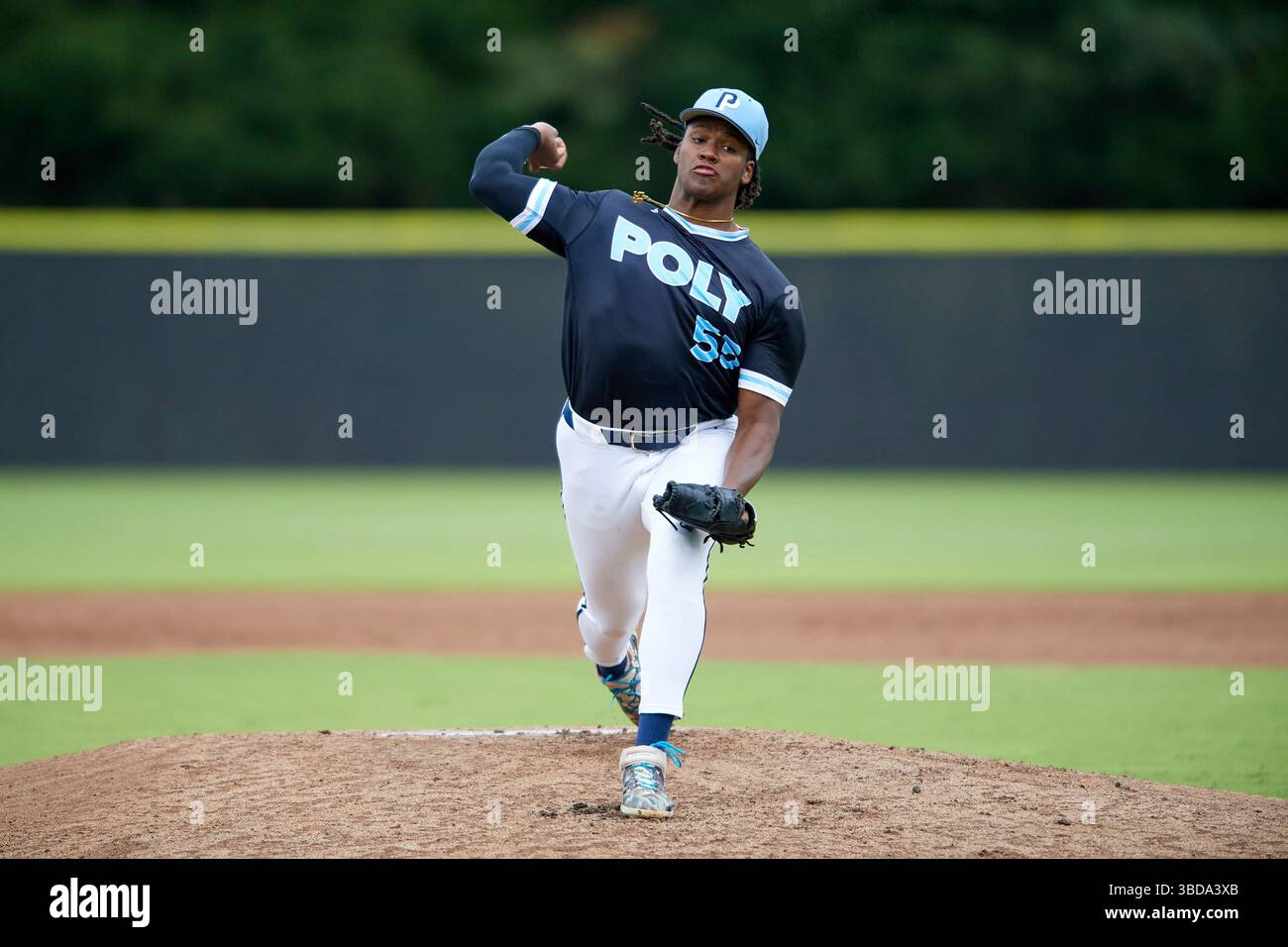 Miguel Sime Jr (55) of the Poly Prep Country Day Blue Devils (Brooklyn ...