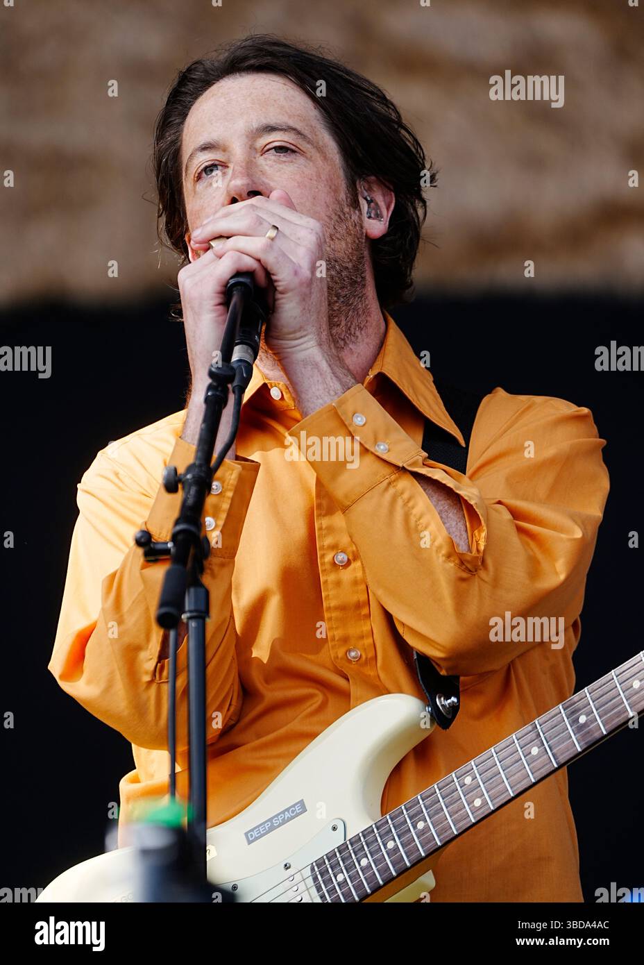 Matthew Murphy of The Wombats performing on the main stage during BBC ...