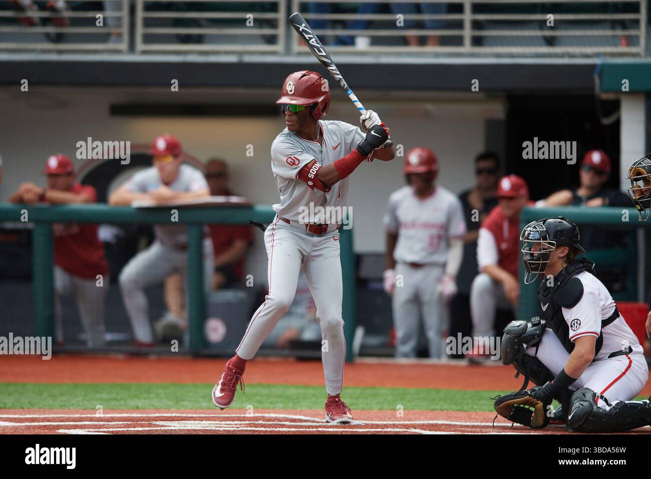 Jason Walk (1) of the Oklahoma Sooners at bat during a Southeastern ...