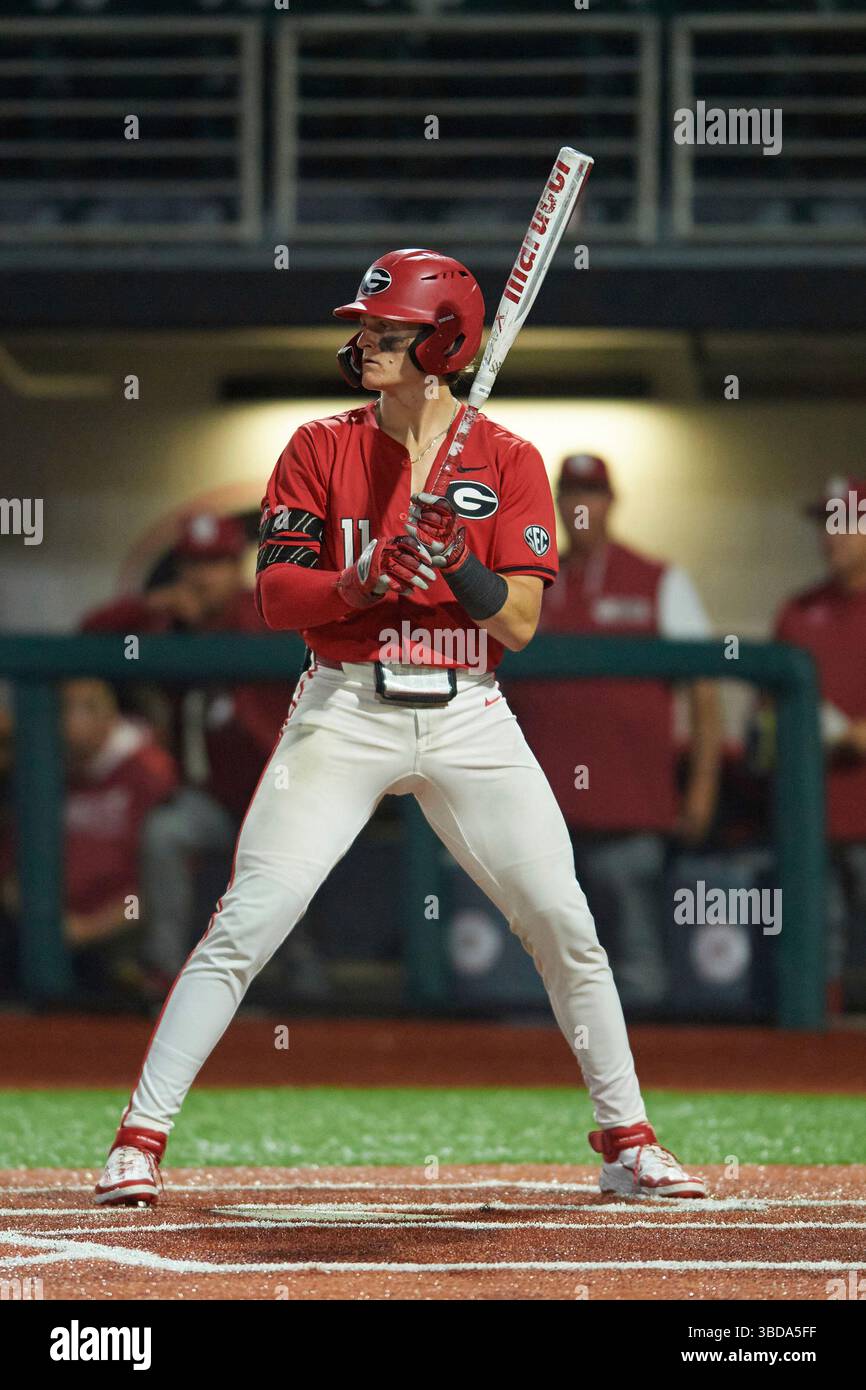 Henry Hunter (11) of the Georgia Bulldogs at bat during a Southeastern ...