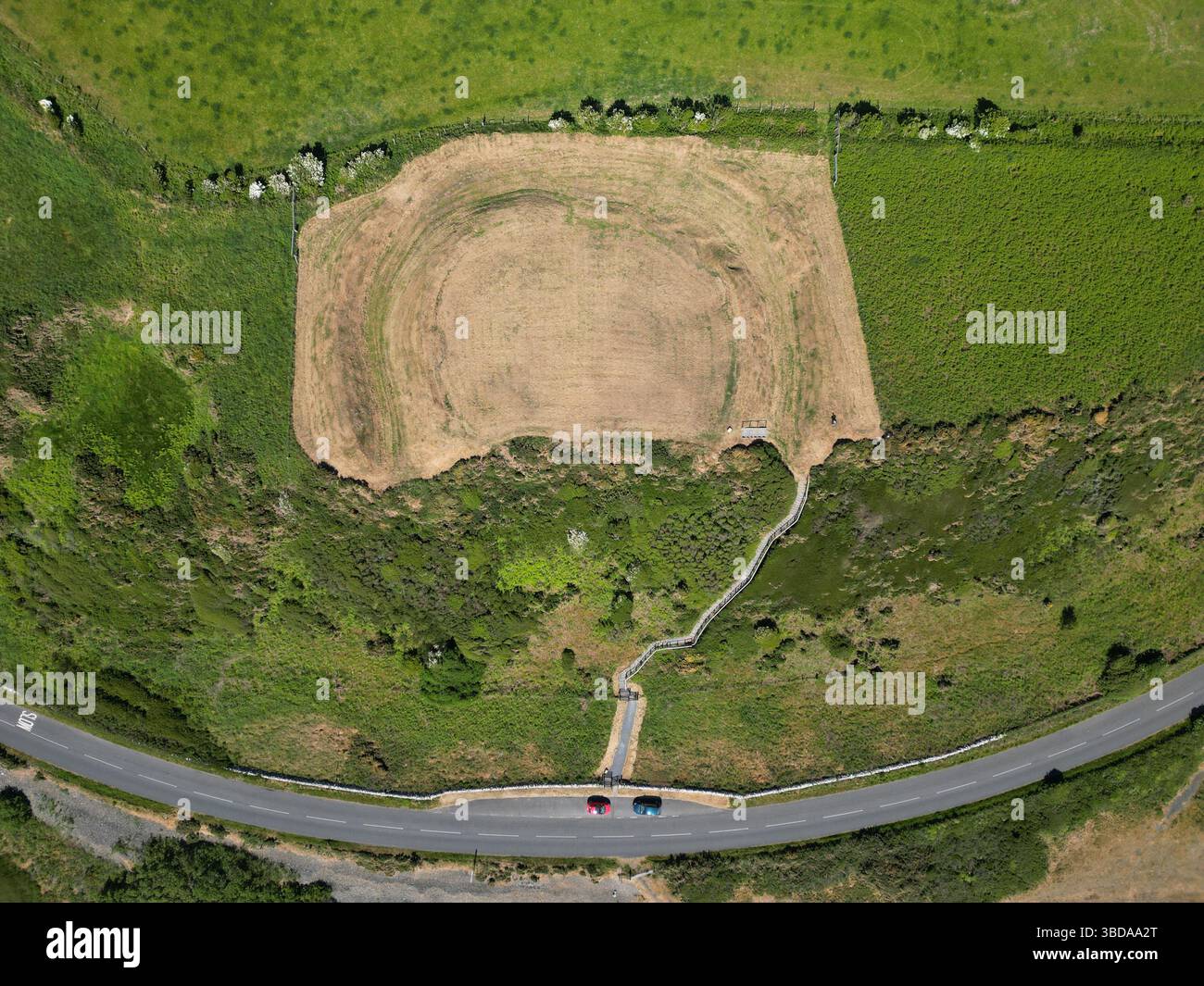 Aerial view of Barsalloch Fort near Monreith Wigtownshire Scotland a ...