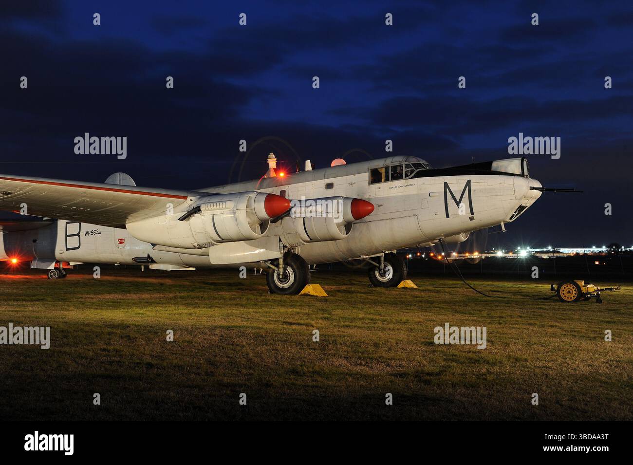 Avro Shackleton "WR963" at Coventry Airport, performing a night-time ...
