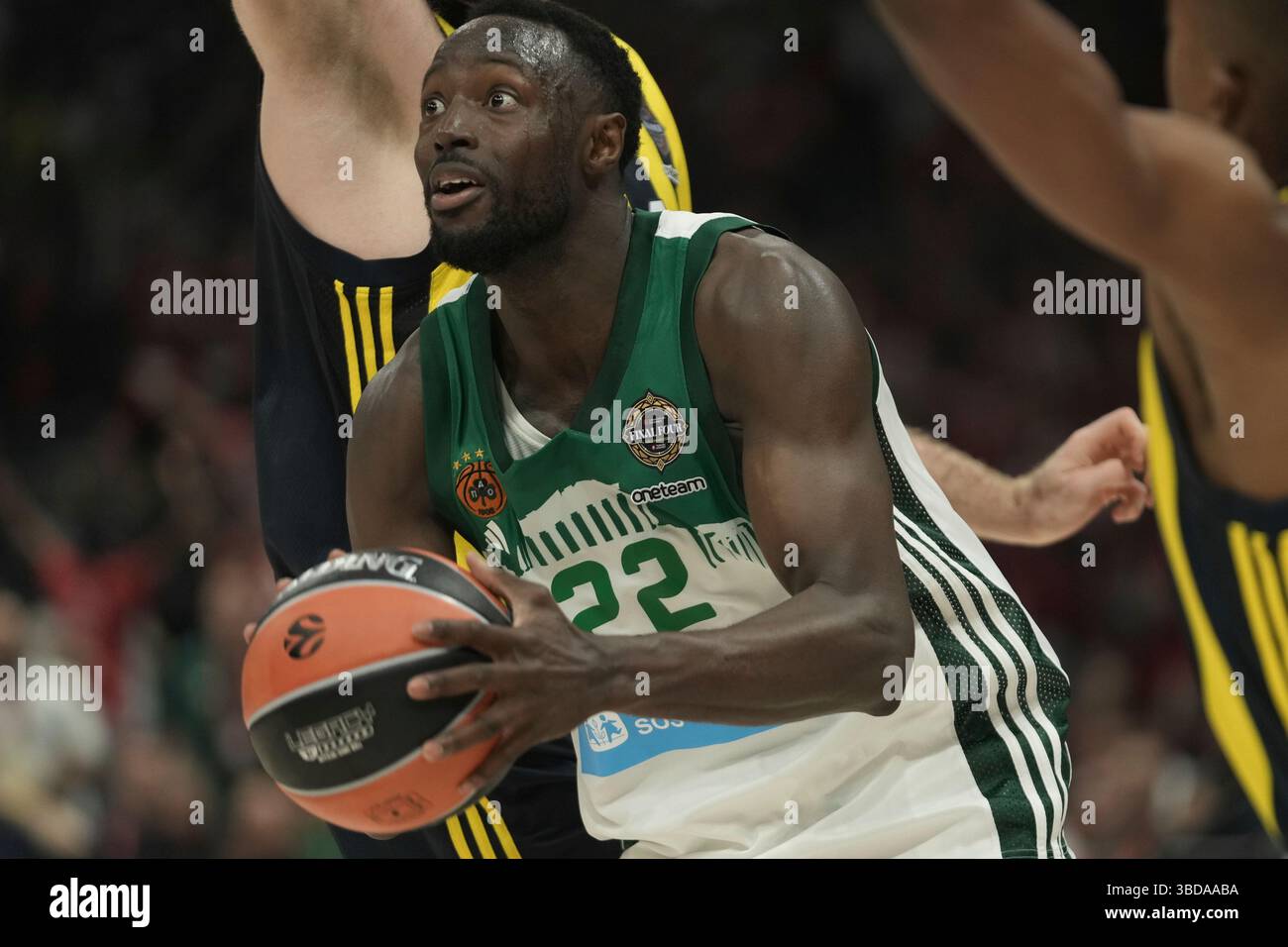 Panathinaikos's Jerian Grant goes for layup duirng the Euroleague ...