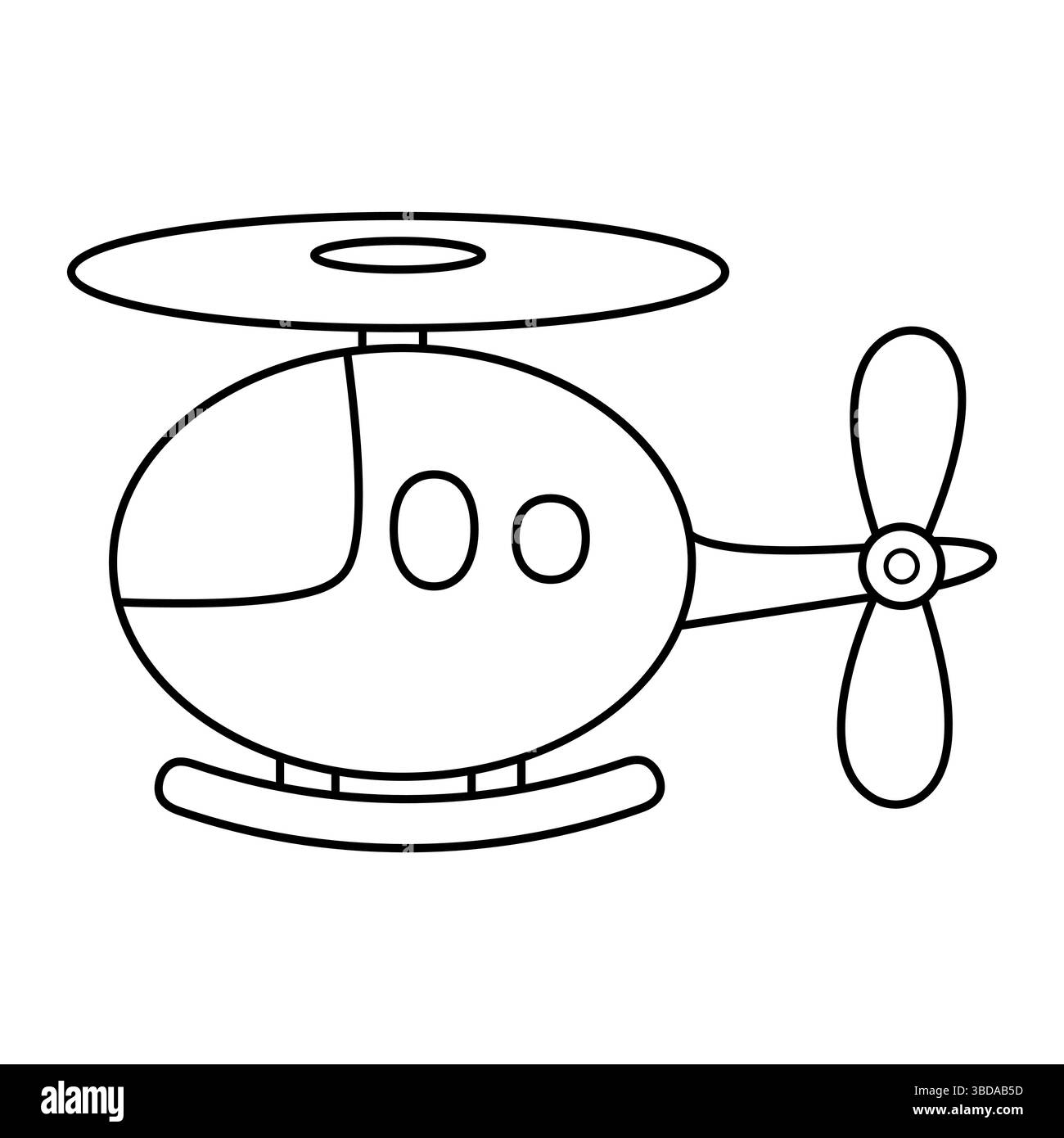 Helicopter Outline Vector Illustration. This is a simple black and ...