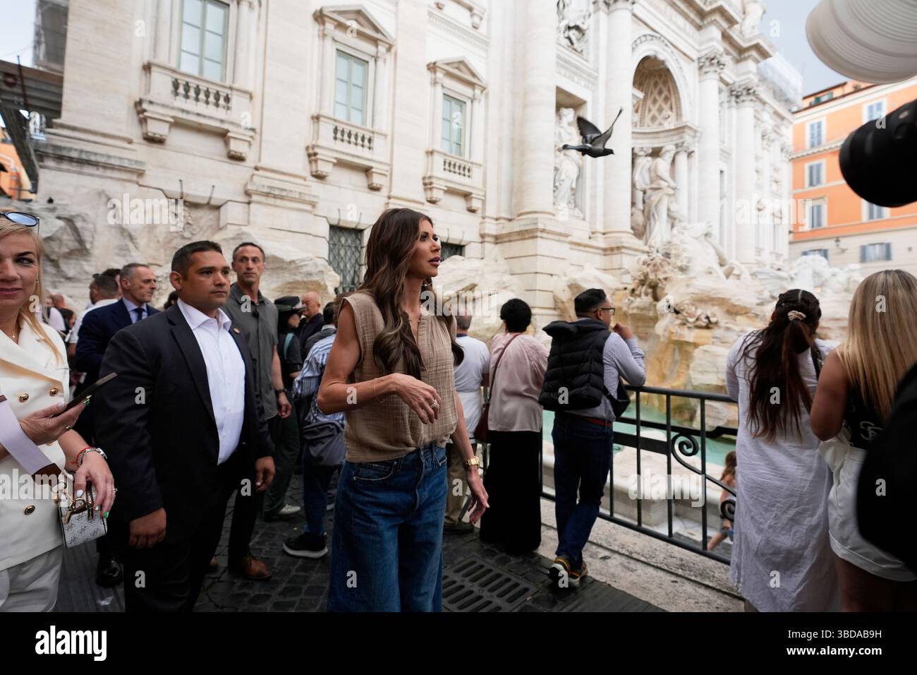 U.S. Homeland Security Secretary Kristi Noem arrives for a visit to the ...