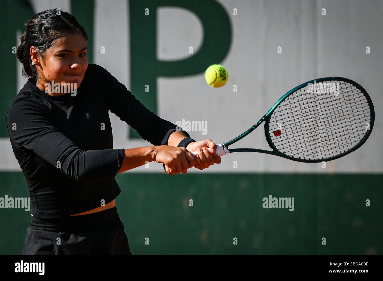 Emma RADUCANU of Great Britain during a training session of Roland ...