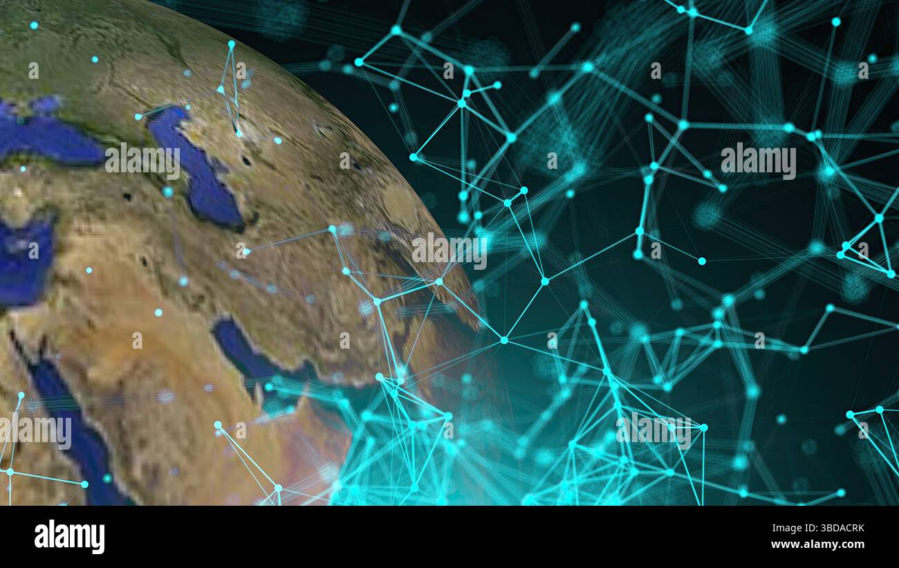 Earth with connection dots. Computer generated 3d render Stock Photo ...