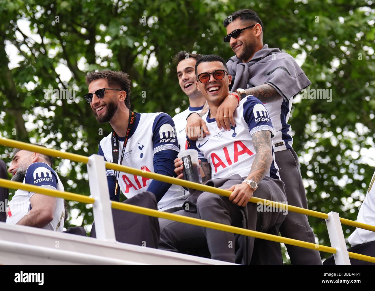 Tottenham Hotspur's Rodrigo Bentancur, Sergio Reguilon, Pedro Porro and ...
