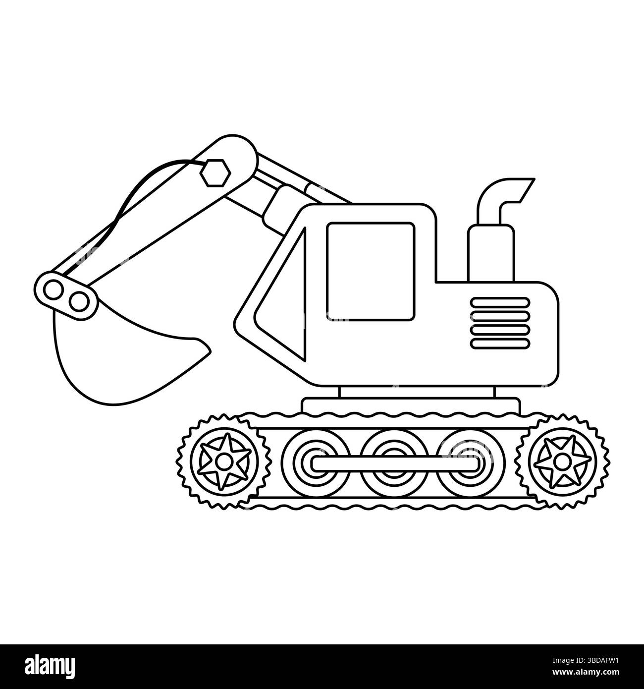 Black white illustration bulldozer hi-res stock photography and images ...