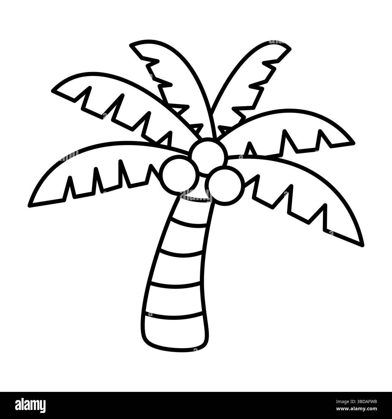 Palm Tree Outline Vector Illustration. This is a simple, black and ...