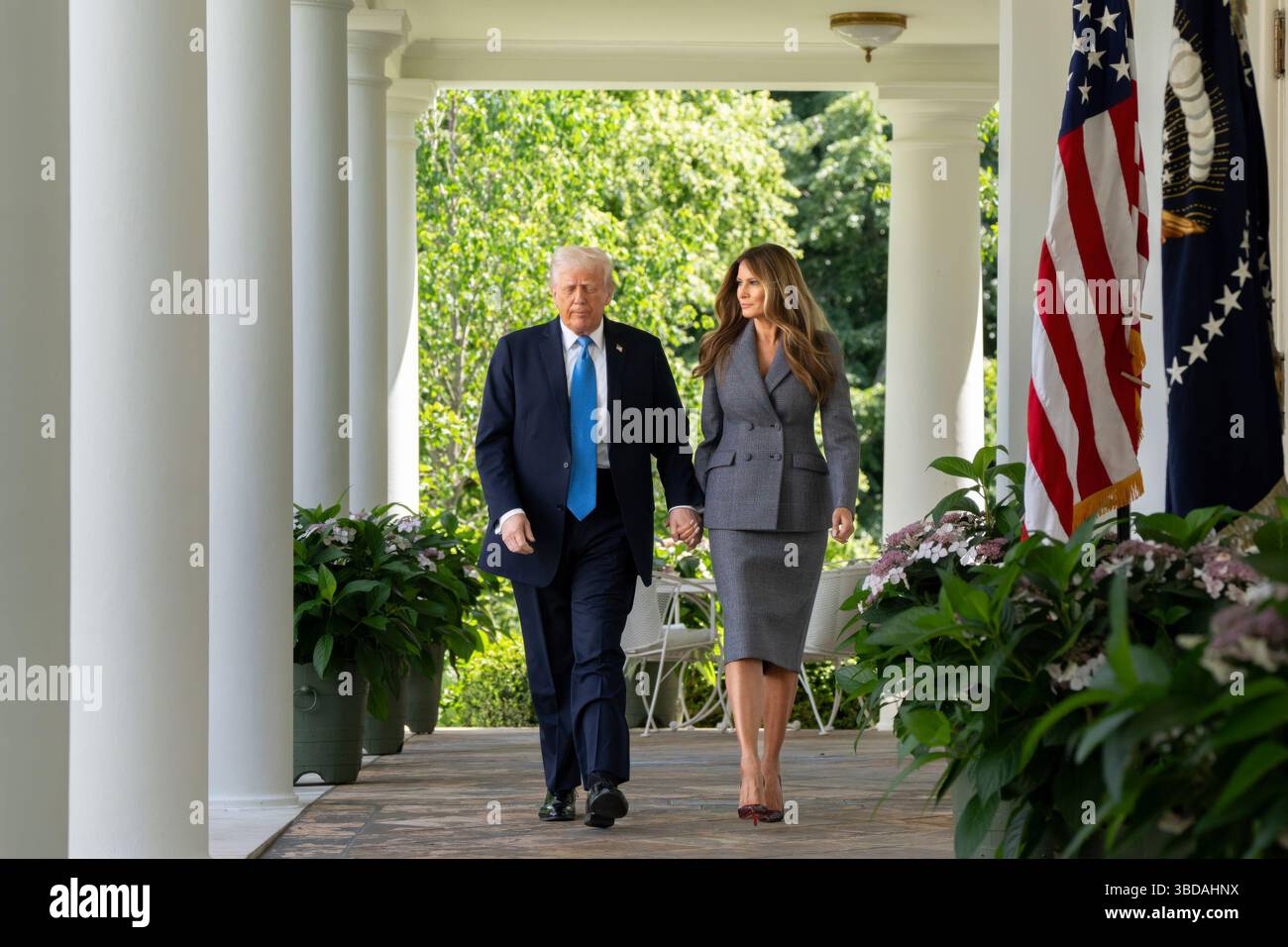 President Donald Trump and First Lady Melania Trump participate in a ...