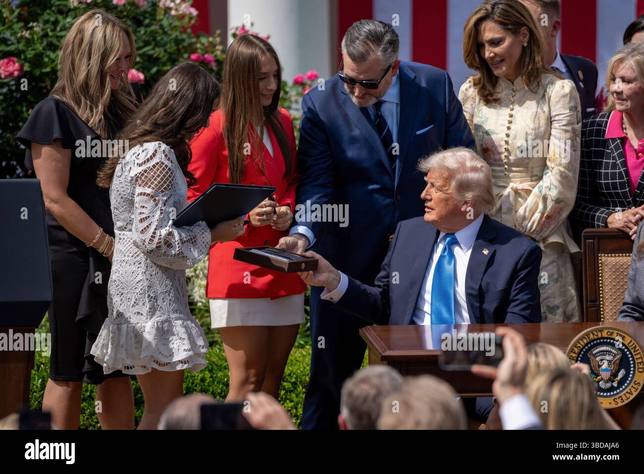 President Donald Trump and First Lady Melania Trump participate in a ...