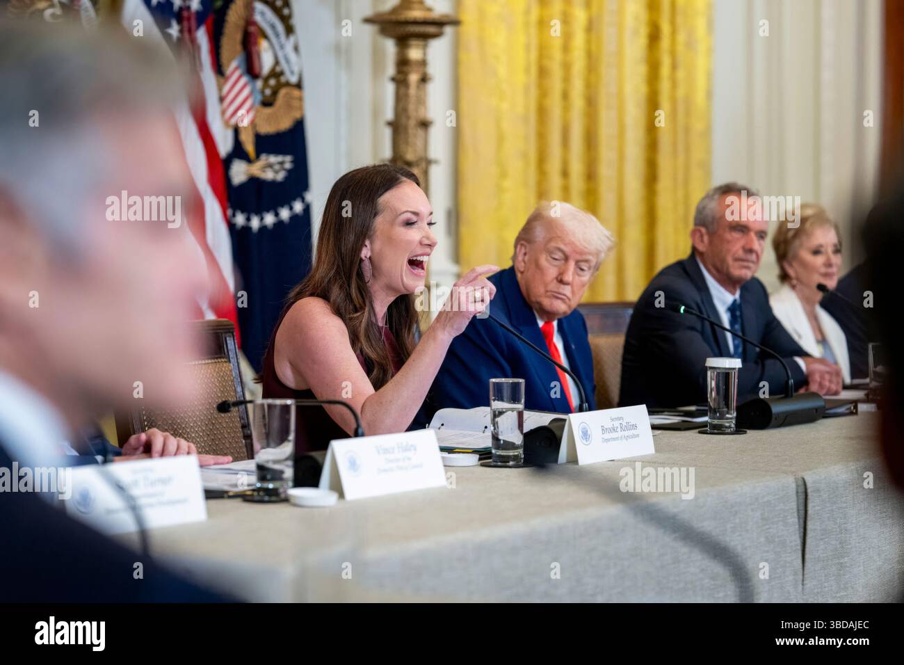 President Donald Trump attends the announcement of the MAHA (Make ...