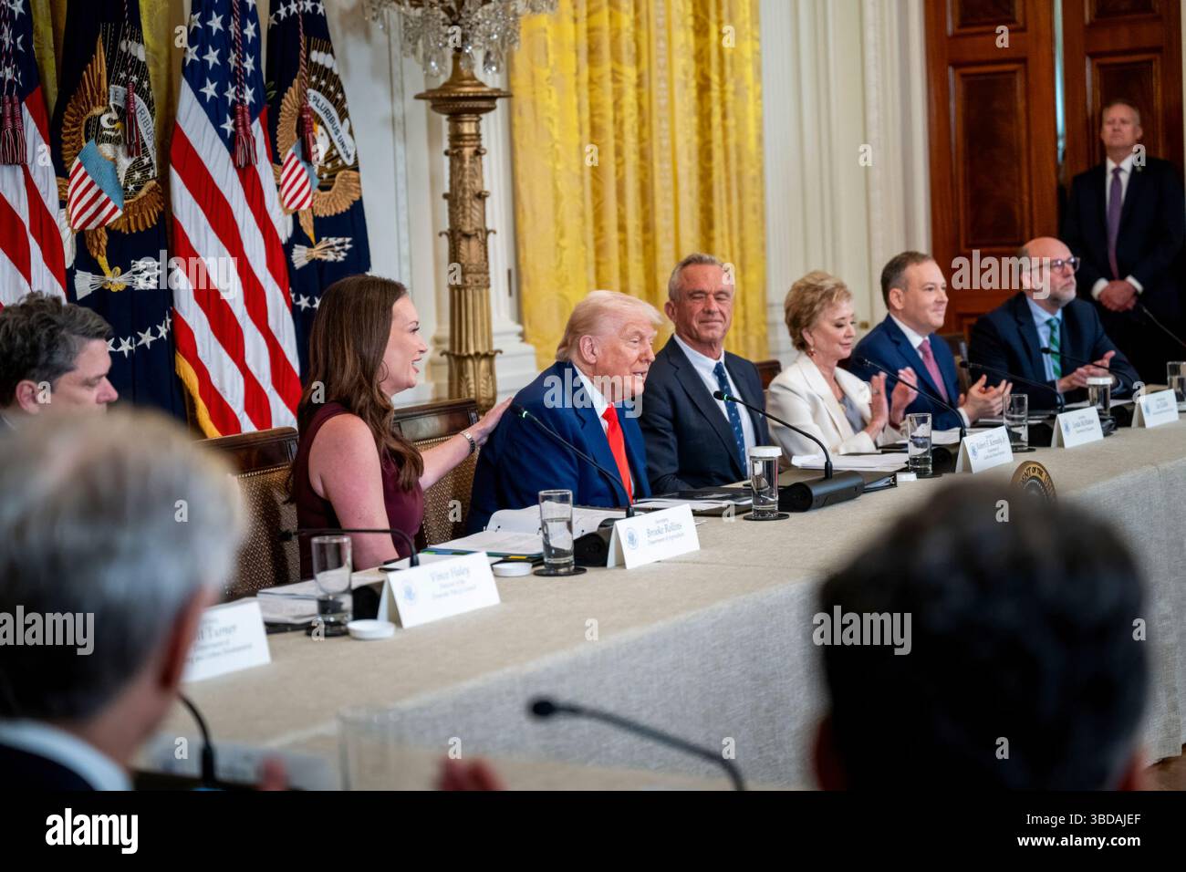 President Donald Trump attends the announcement of the MAHA (Make ...