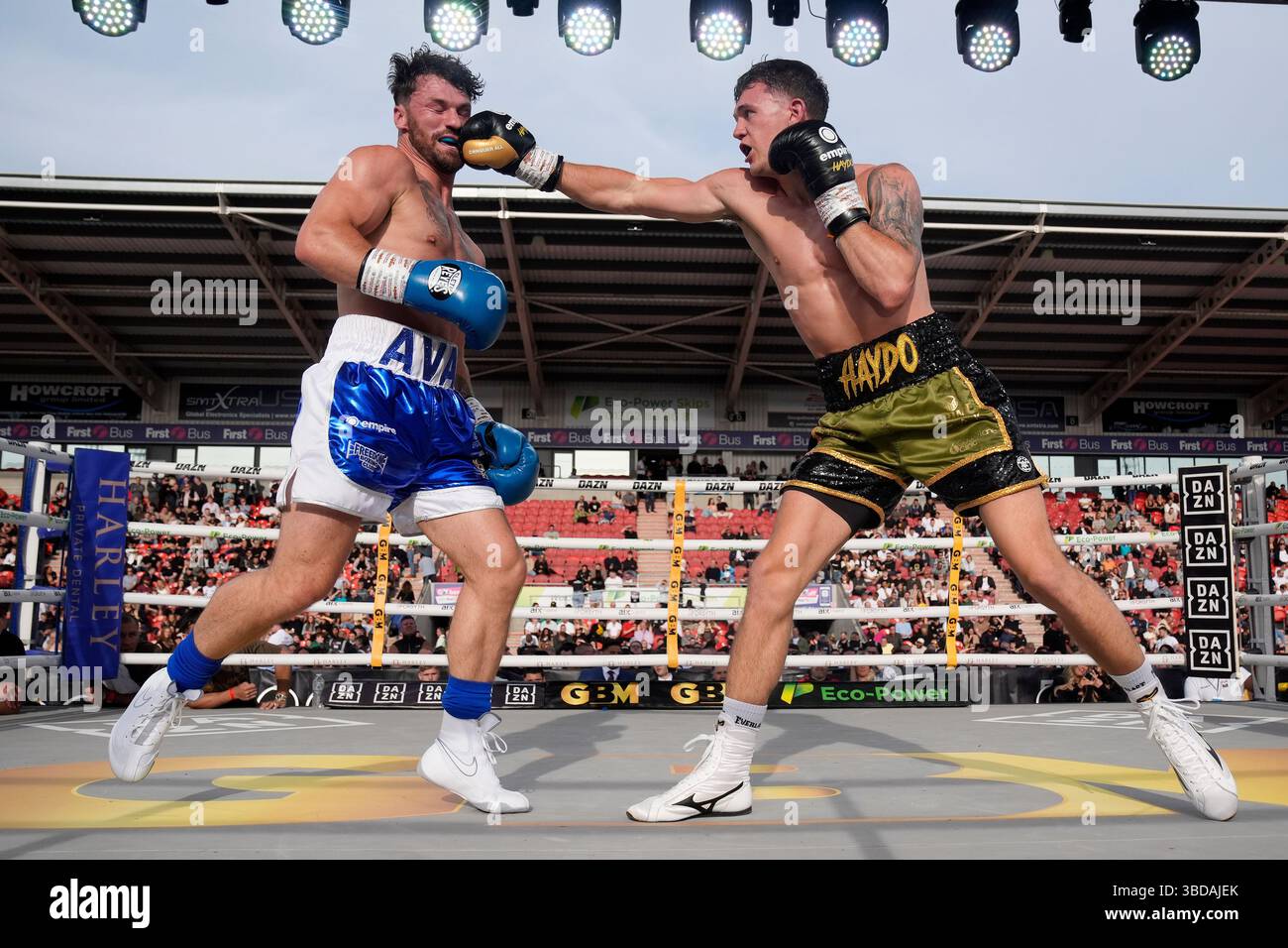 Joe Hayden (right) and Lewis Booth in action during their super ...