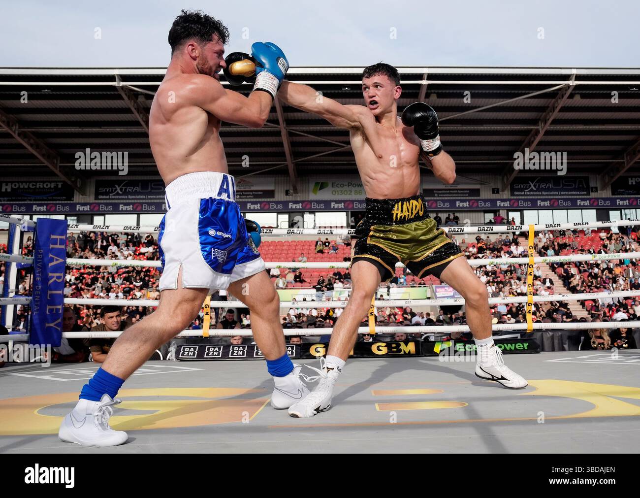 Joe Hayden (right) and Lewis Booth in action during their super ...