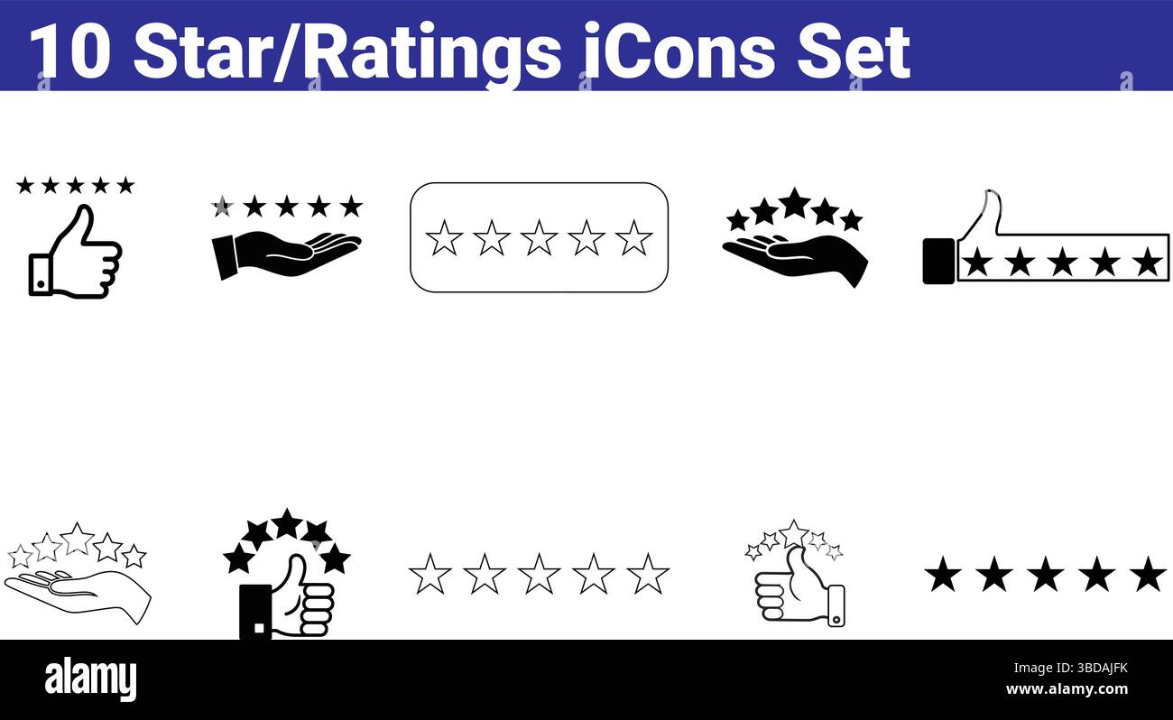 Set of 10 Star/Ratings Icons - Vector Illustration Stock Vector Image ...
