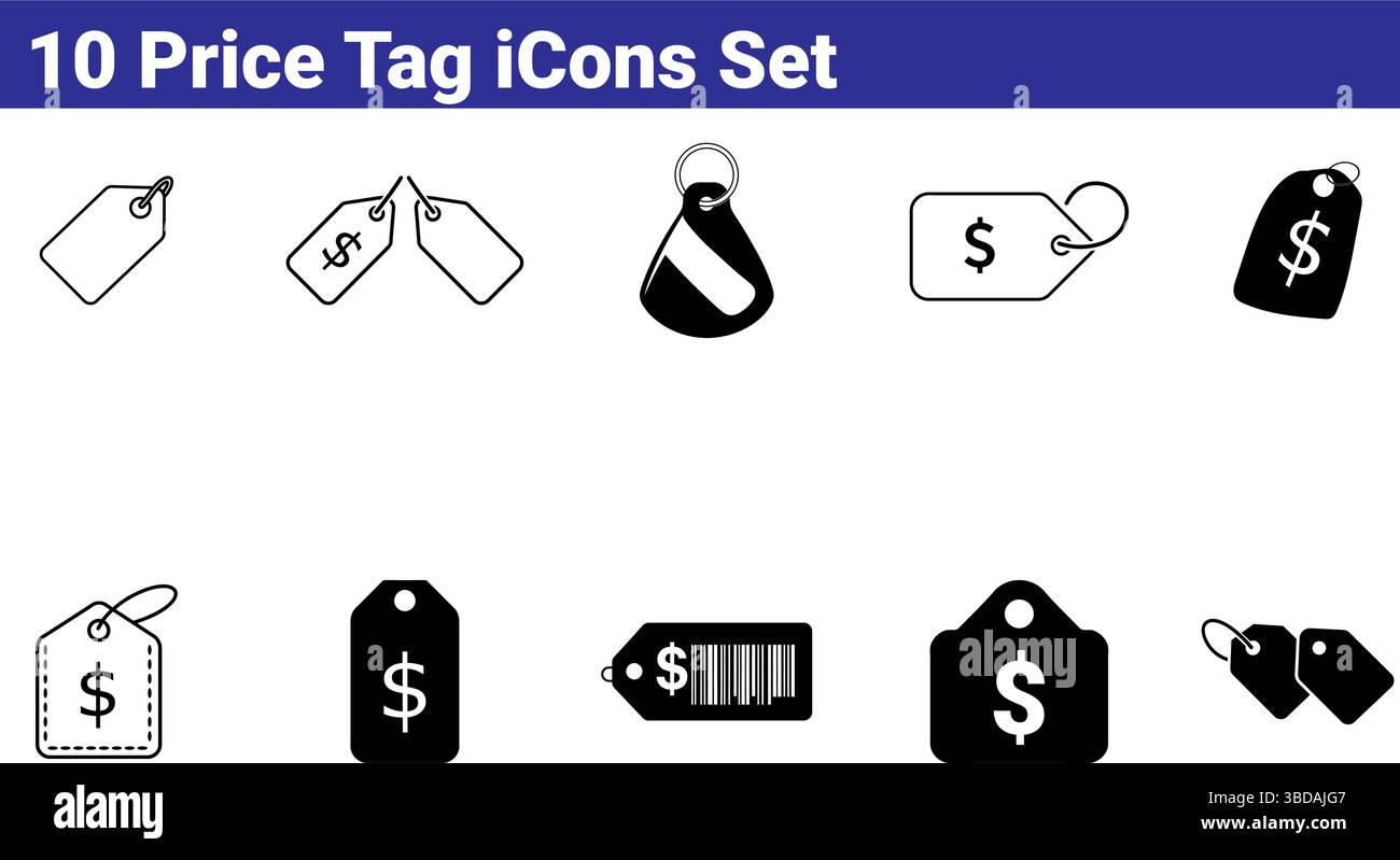Set of 10 Price Tag Icons - Vector Illustration Stock Vector Image ...