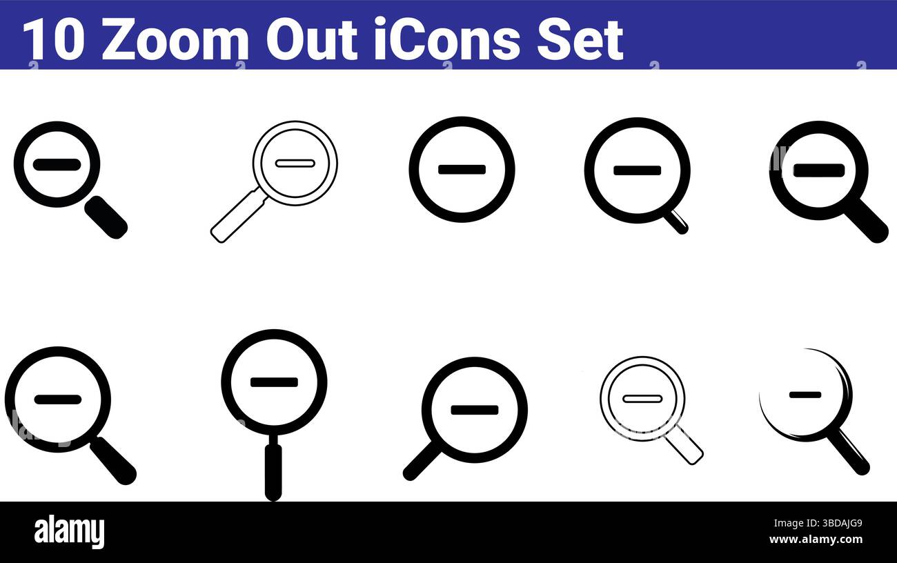 Set of 10 Zoom Out Icons - Vector Illustration Stock Vector Image & Art - Alamy