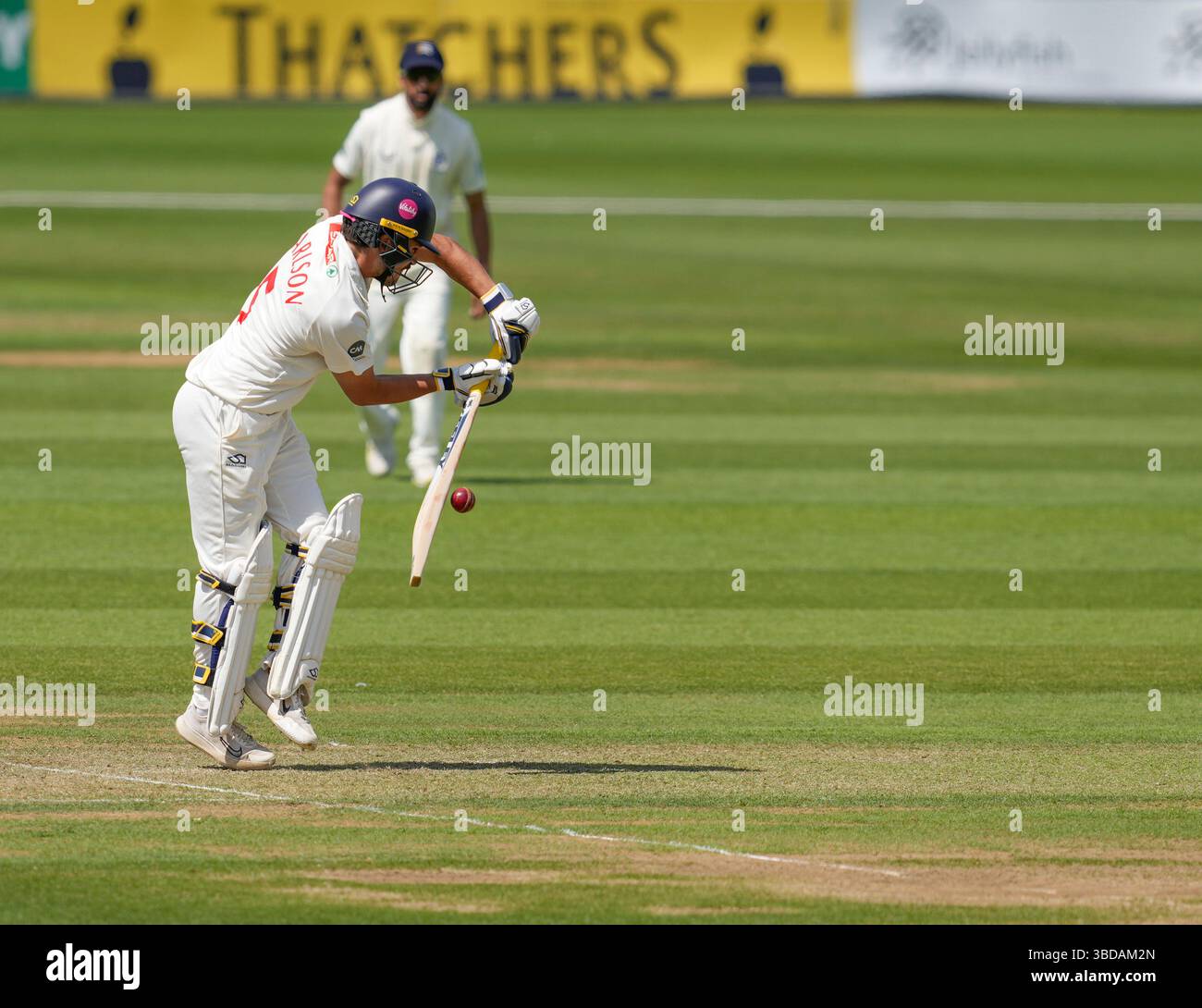 Cardiff,UK, 23 May 2025 Kiran Carlson of Glamorgan blocks ball during ...