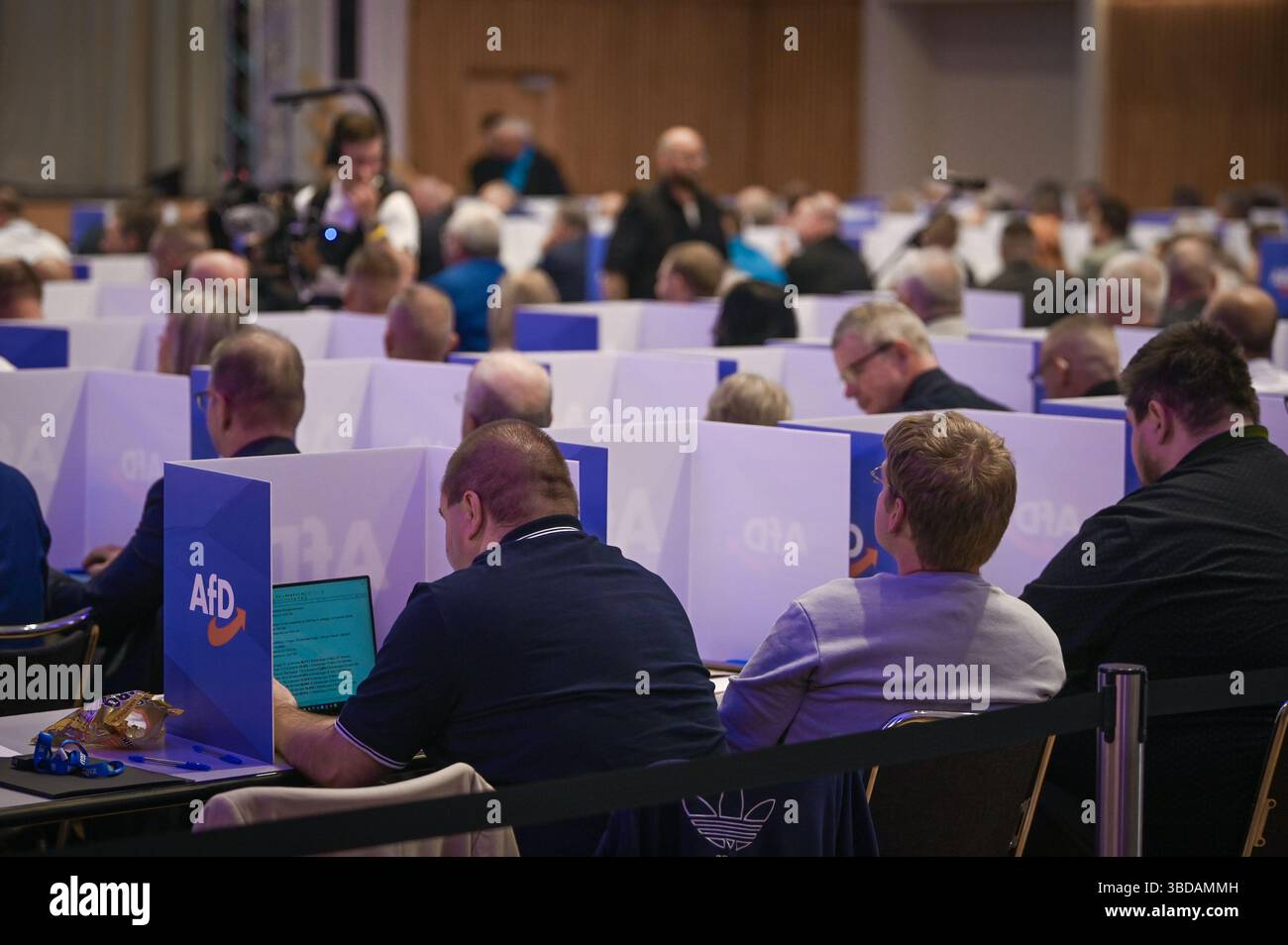 Magdeburg, Germany. 23rd May, 2025. AfD party conference participants ...