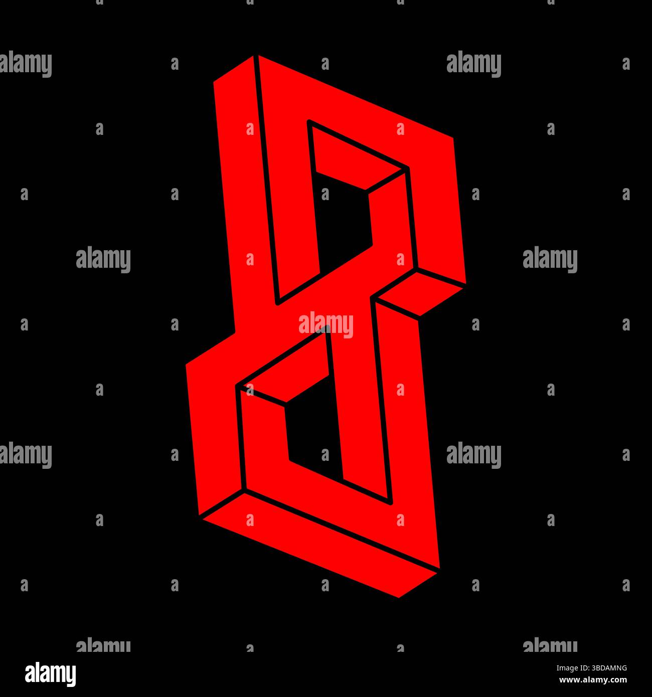 Optical illusion shapes. Logo. Optical art object. Impossible figures. Escher style. Geometry ...