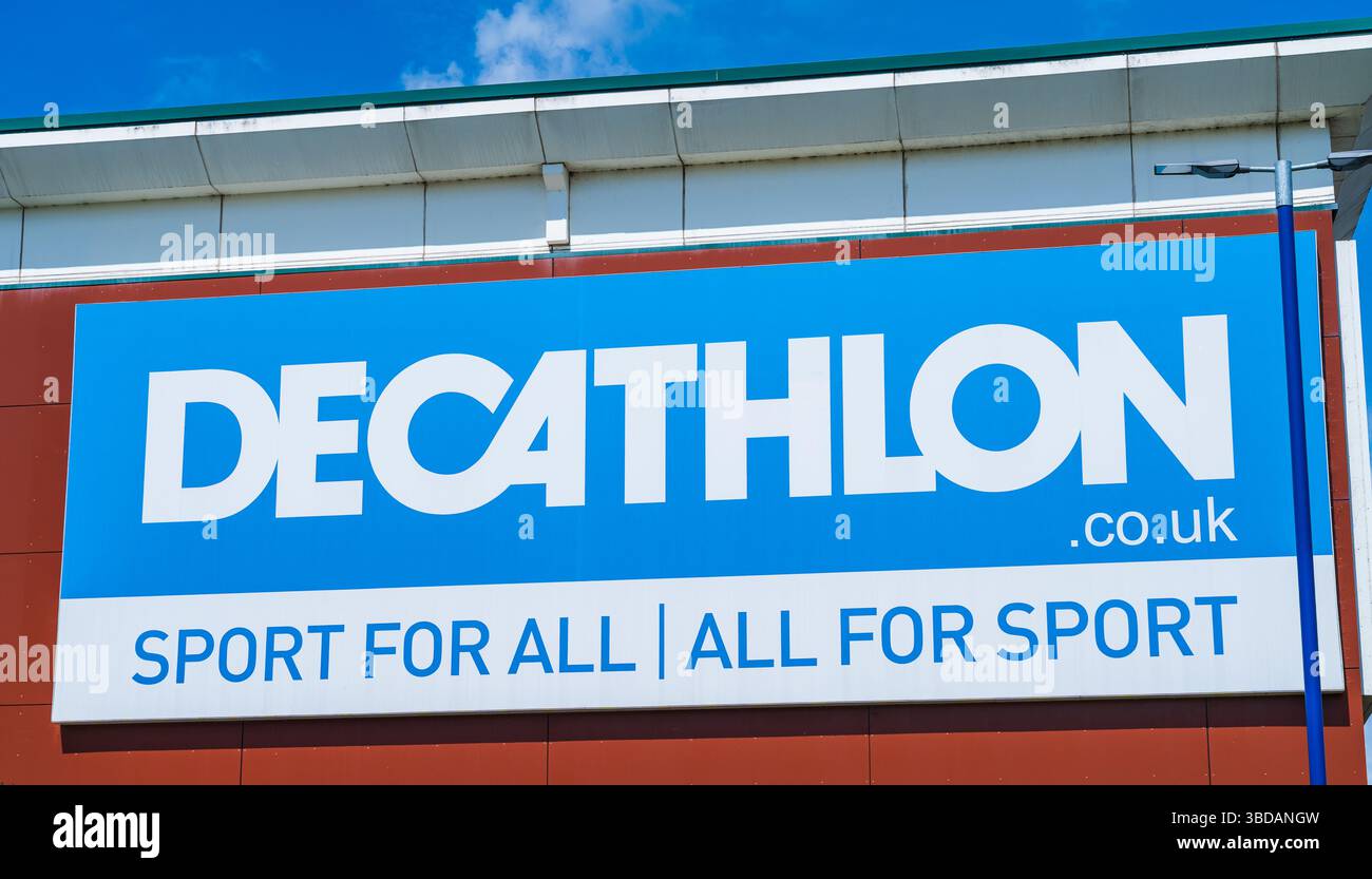 Wednesbury, UK - May 23 2025: Front outside signage of French based ...