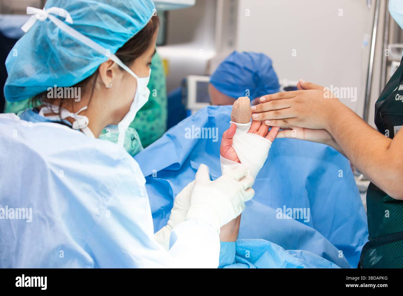 Hand surgery. Traumatology and orthopedics concept. Female doctor ...