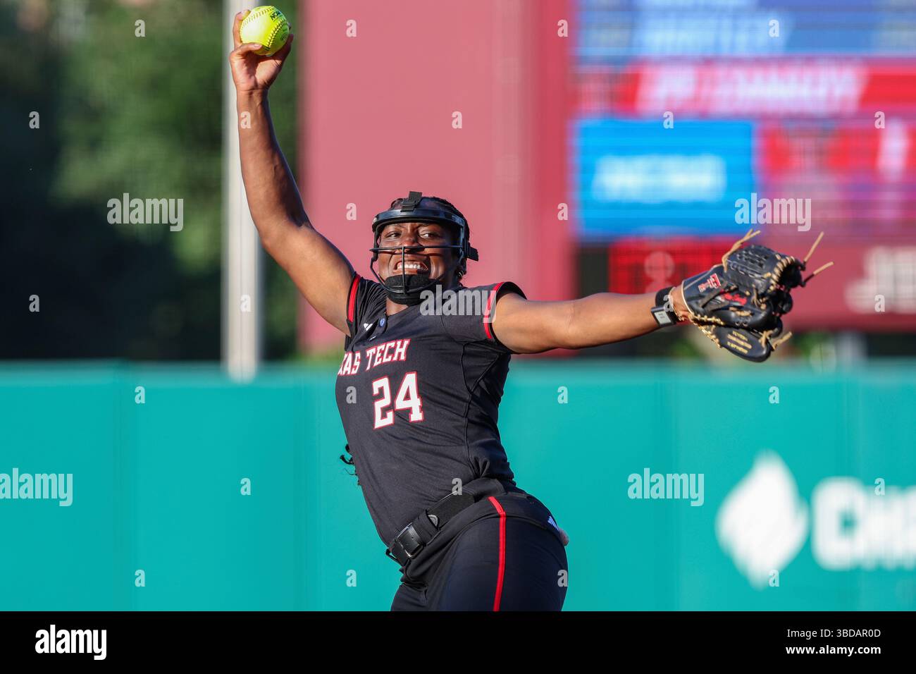 Texas Tech pitcher NiJaree Canady (24) in action during an NCAA super ...