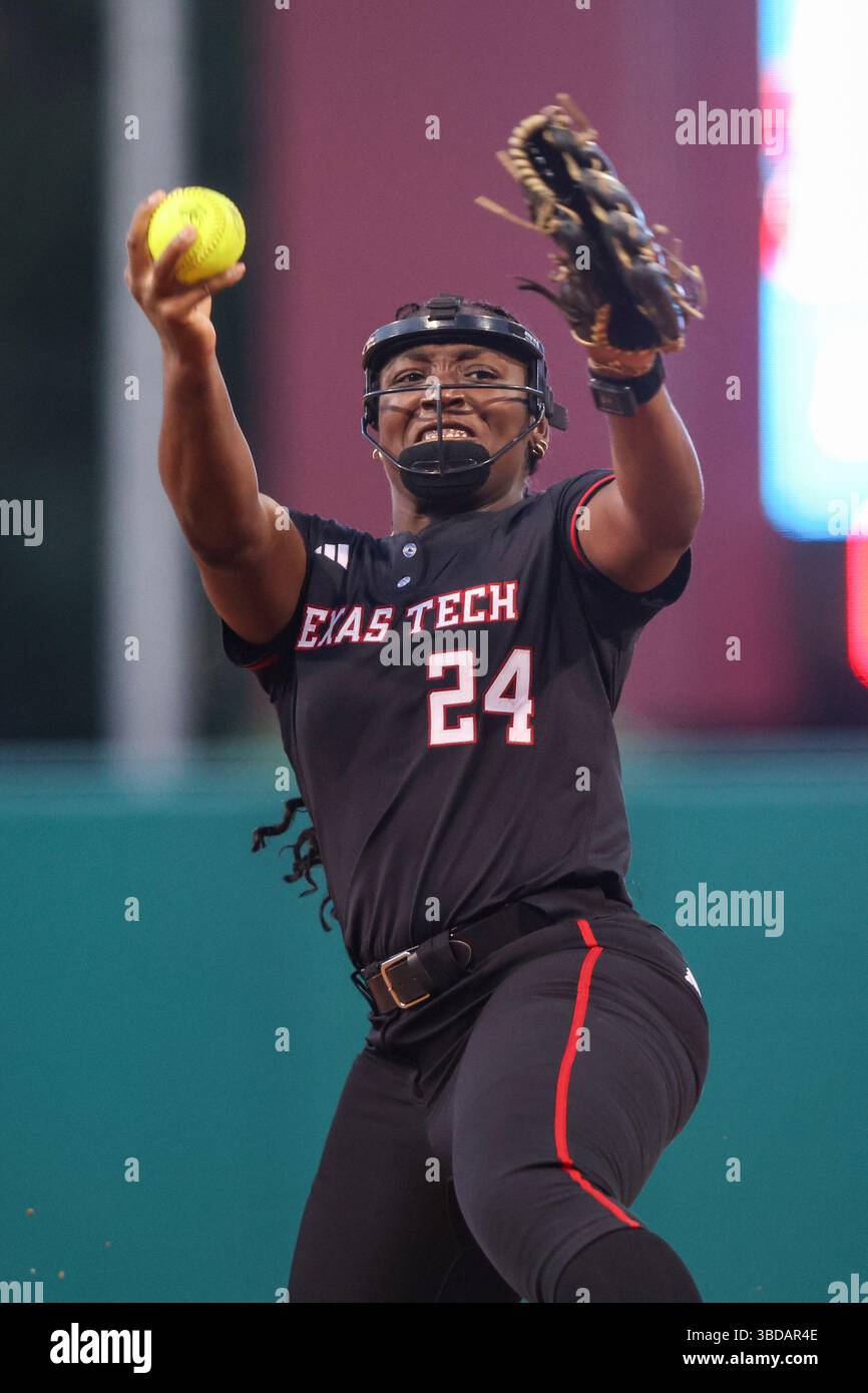 Texas Tech pitcher NiJaree Canady (24) in action during an NCAA super ...