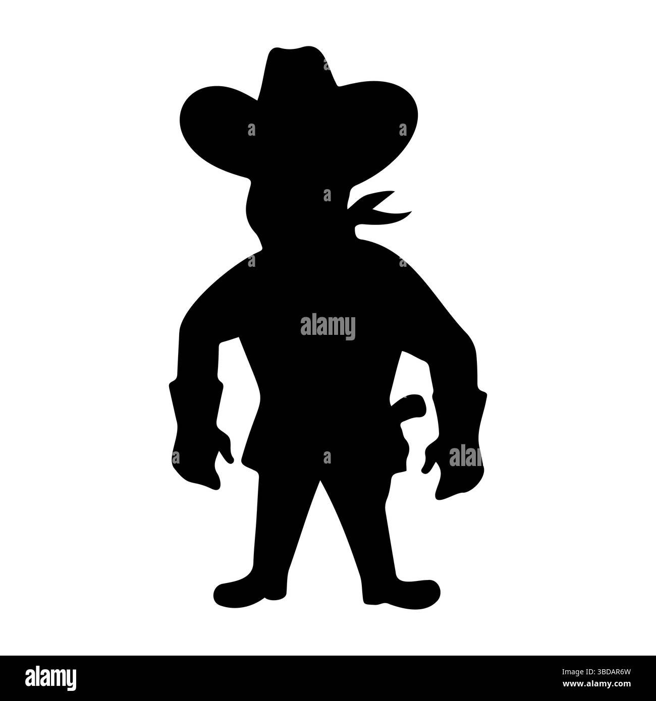 Cowboy Silhouette Illustration. The figure is wearing a wide brimmed ...