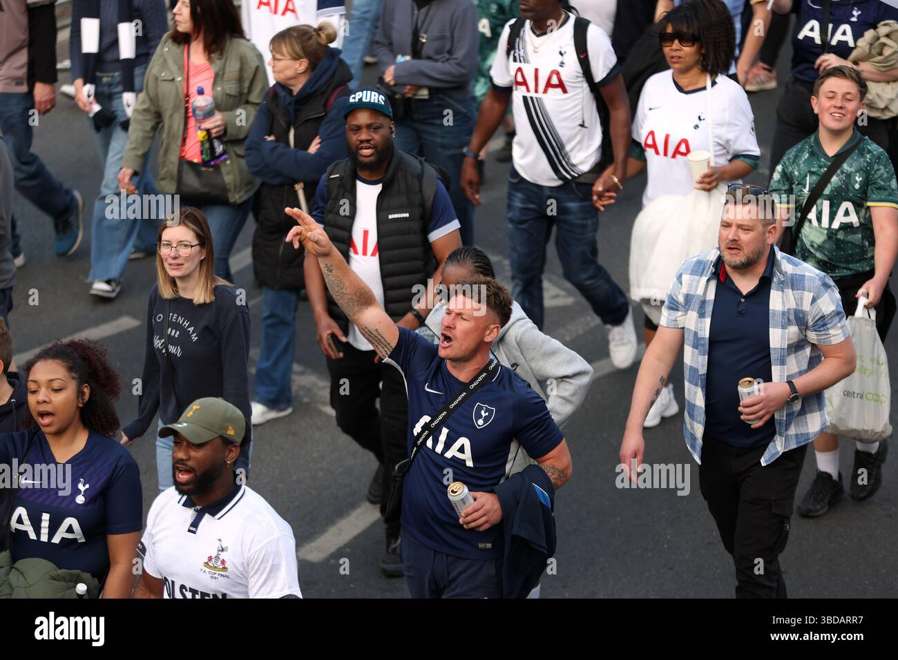 Tottenham Hotspur fans during the Europa League winners parade in North ...