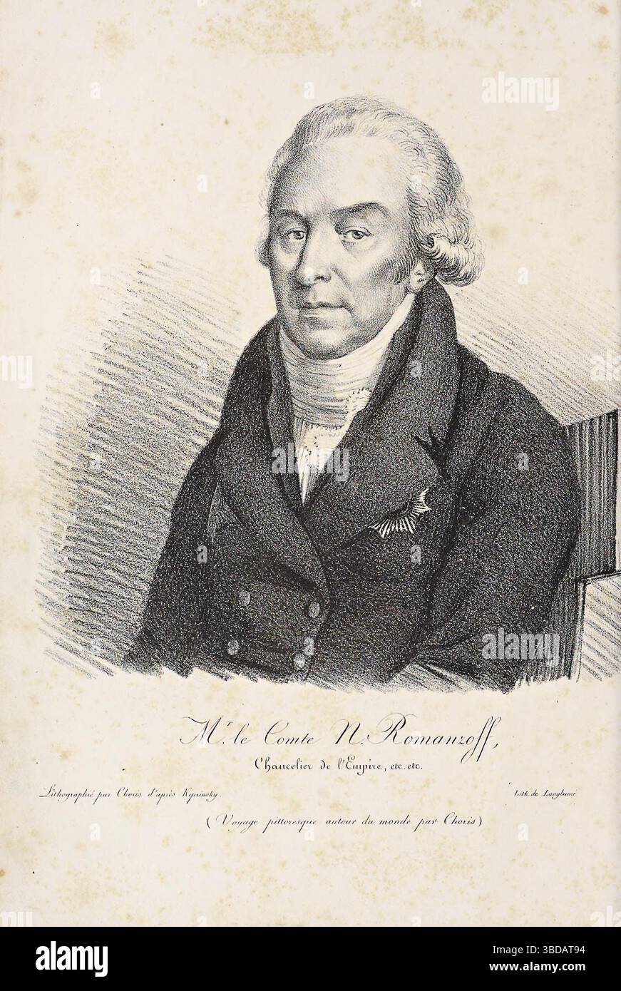 Portrait of the Count Nikolai Petrovich Rumyantsev Vintage Lithograph ...