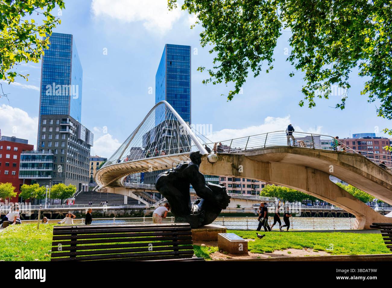 The Zubizuri Bridge, designed by architect Santiago Calatrava and in ...