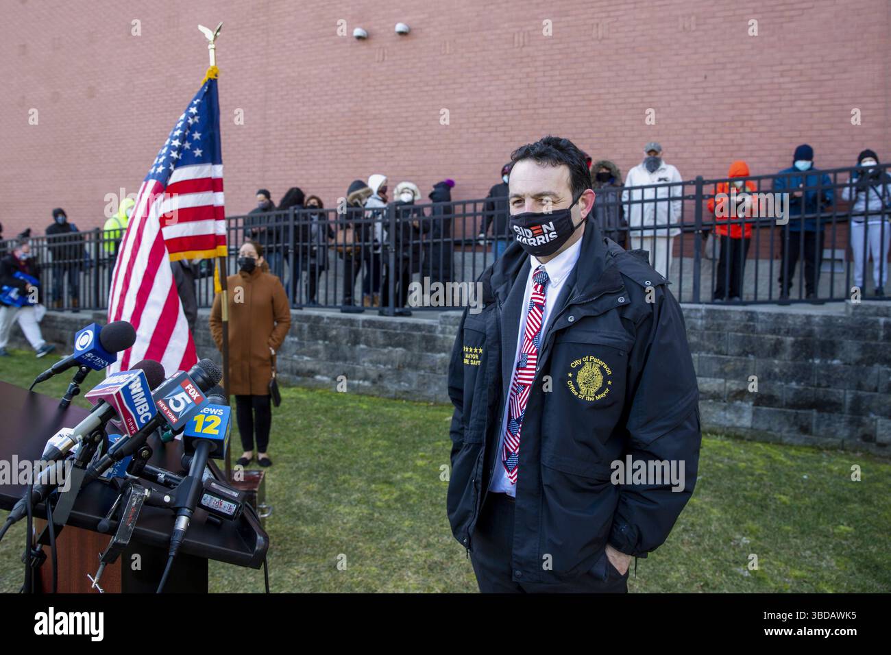 FILE - Paterson, New Jersey, Mayor Andre Sayegh stands in front of a ...
