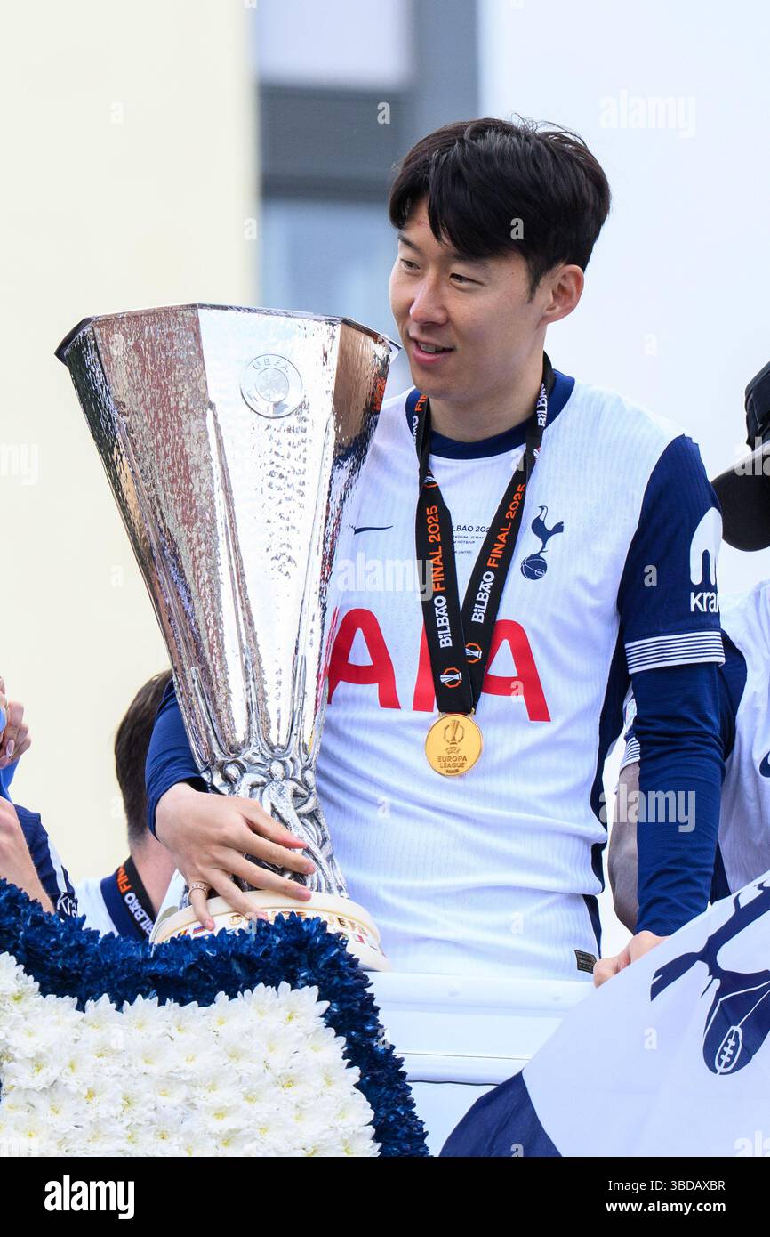 London, UK. 23 May 2025. Tottenham Hotspur player Son Heung-Min on the ...