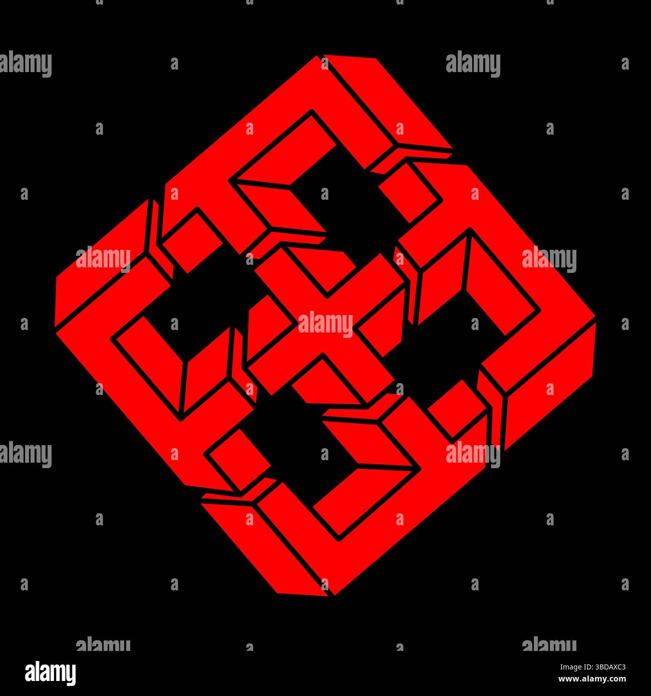 Impossible Optical Illusion Shapes Modern Logo Optical Art Object Impossible Figures Line