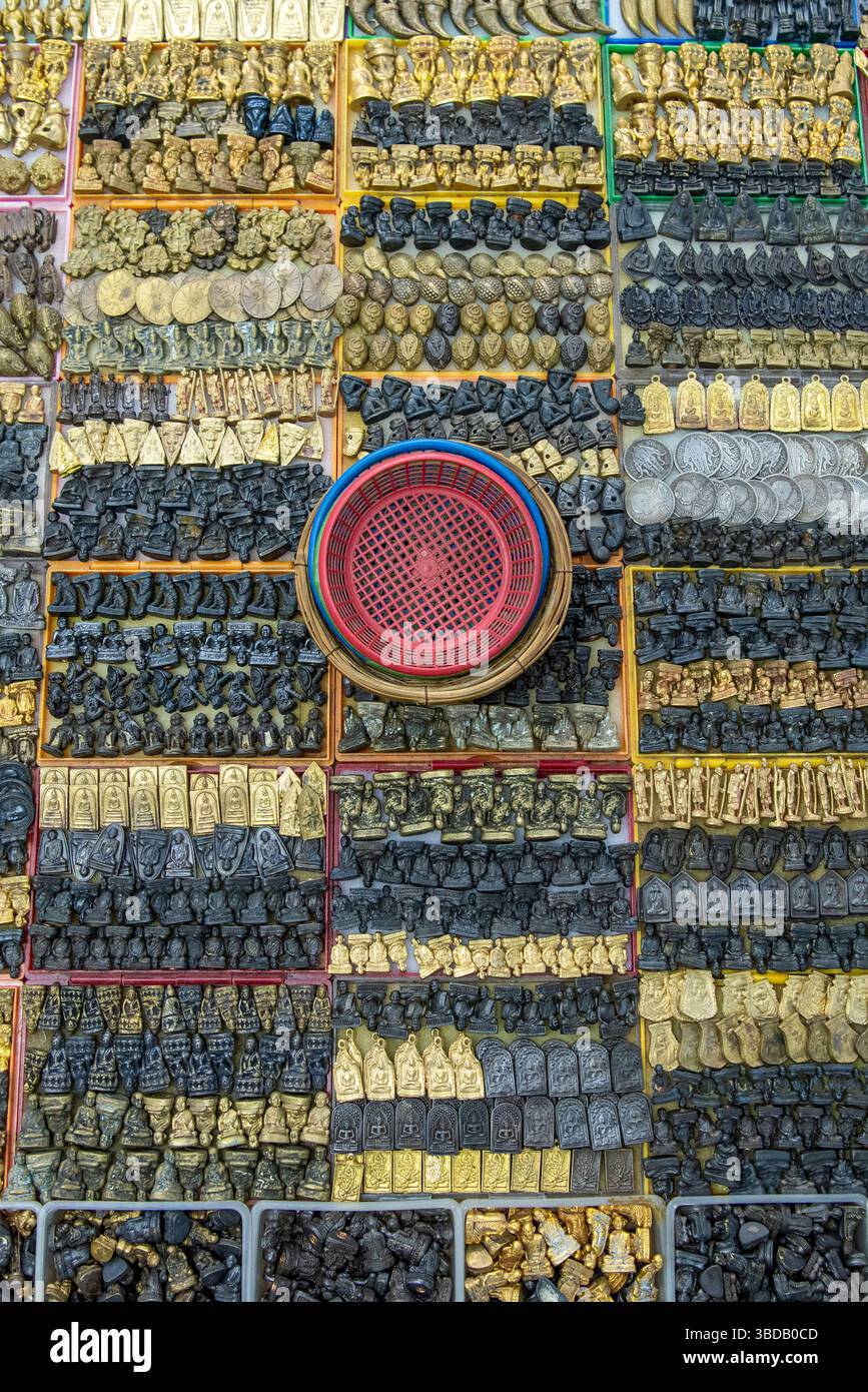Amulet in a shop at the Bangkok Amulet market in Ko Ratanakosin in the ...