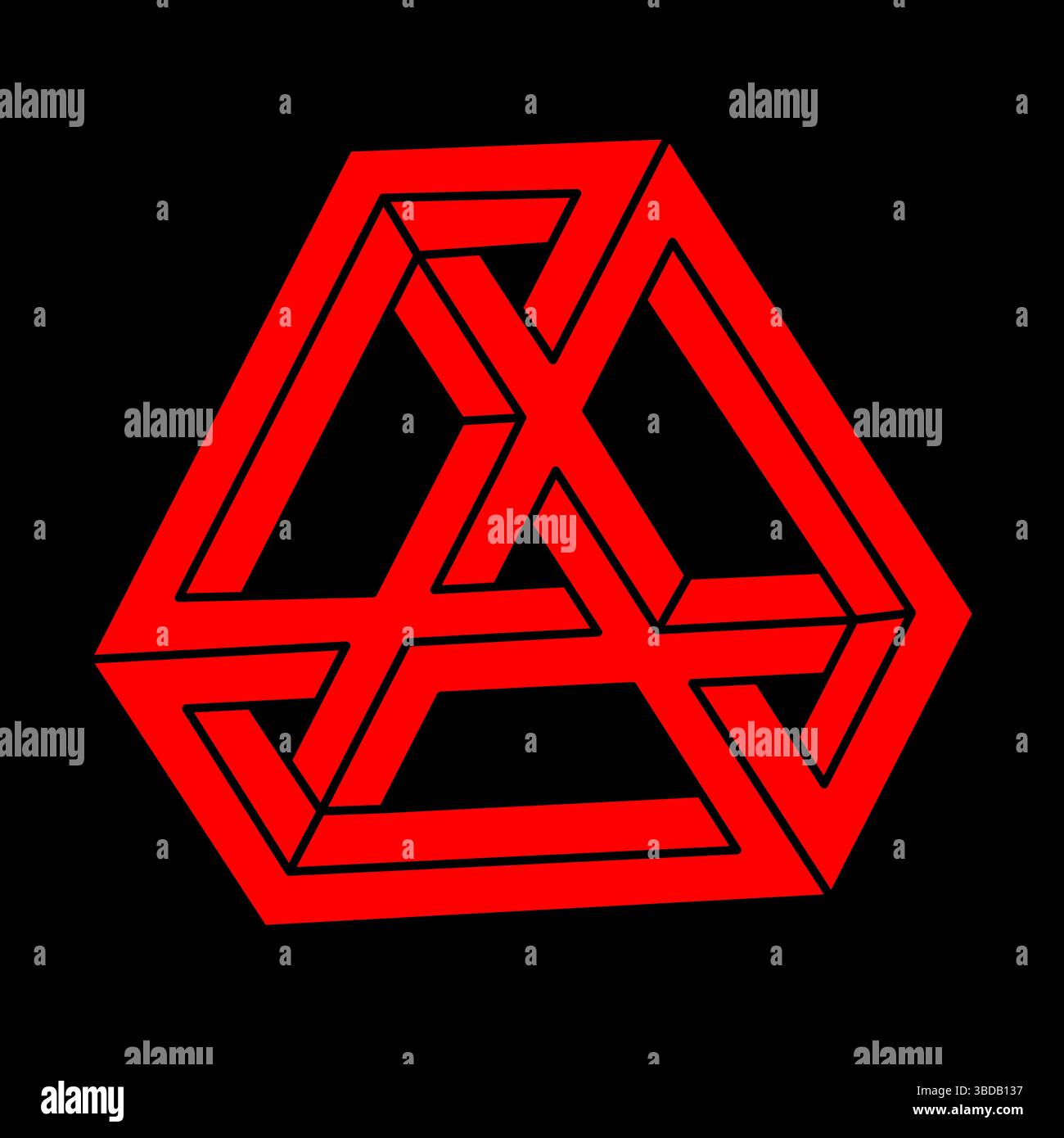 Impossible shape. Modern logo. Sacred geometry. Optical illusion ...