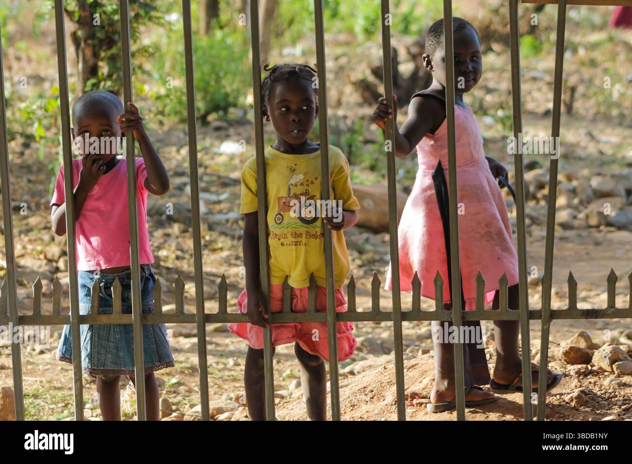 African small poor children boys and girls on the street. Slum african ...