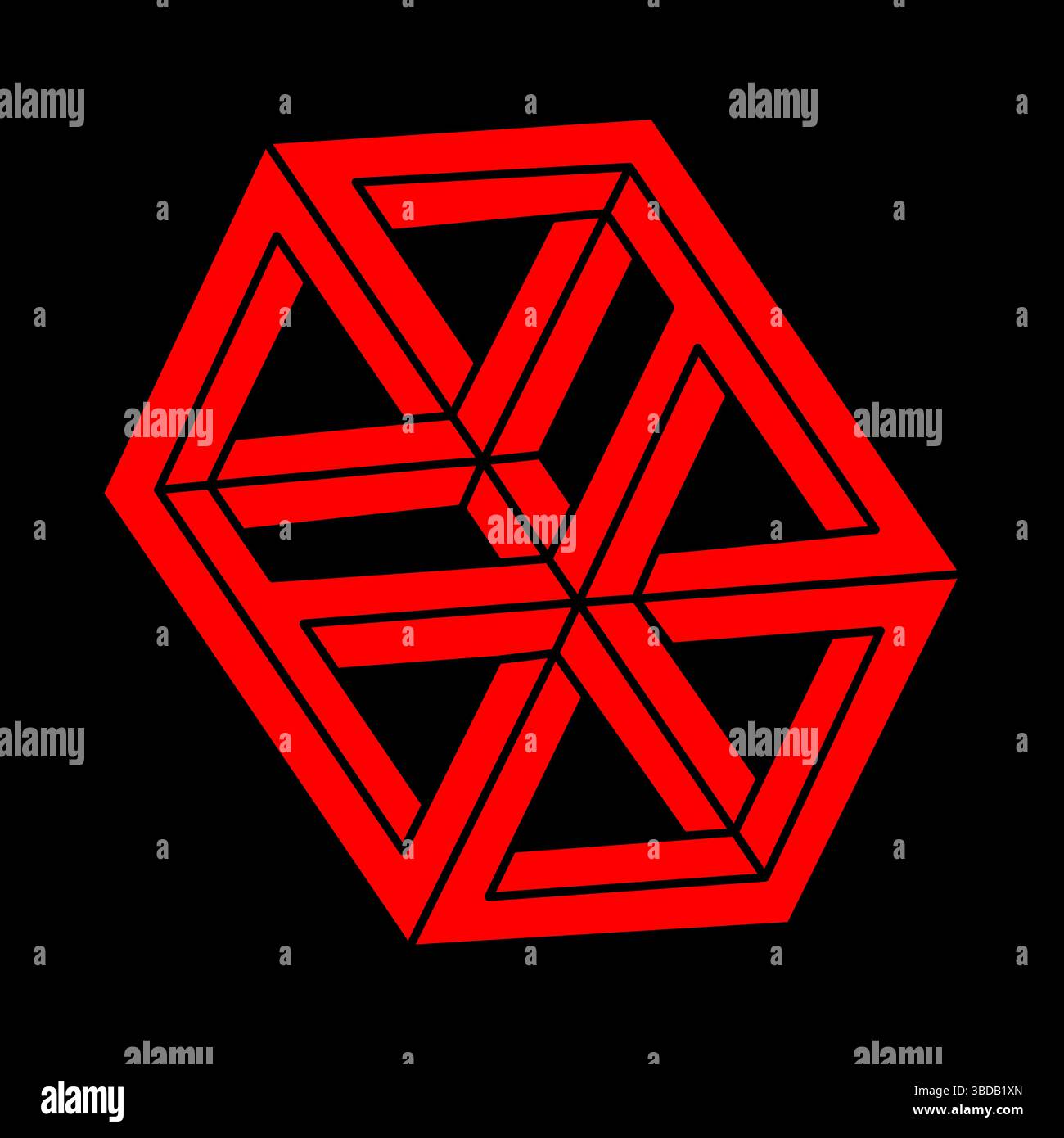 Impossible optical illusion shapes. Modern logo. Optical art objects ...