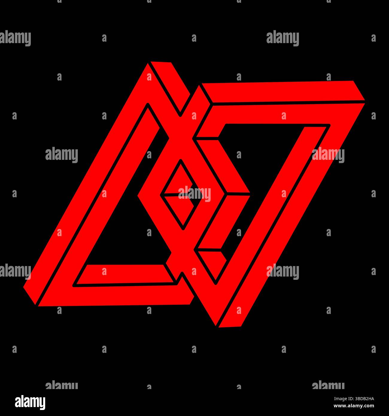 Impossible optical illusion shapes. Modern logo. Optical art objects ...