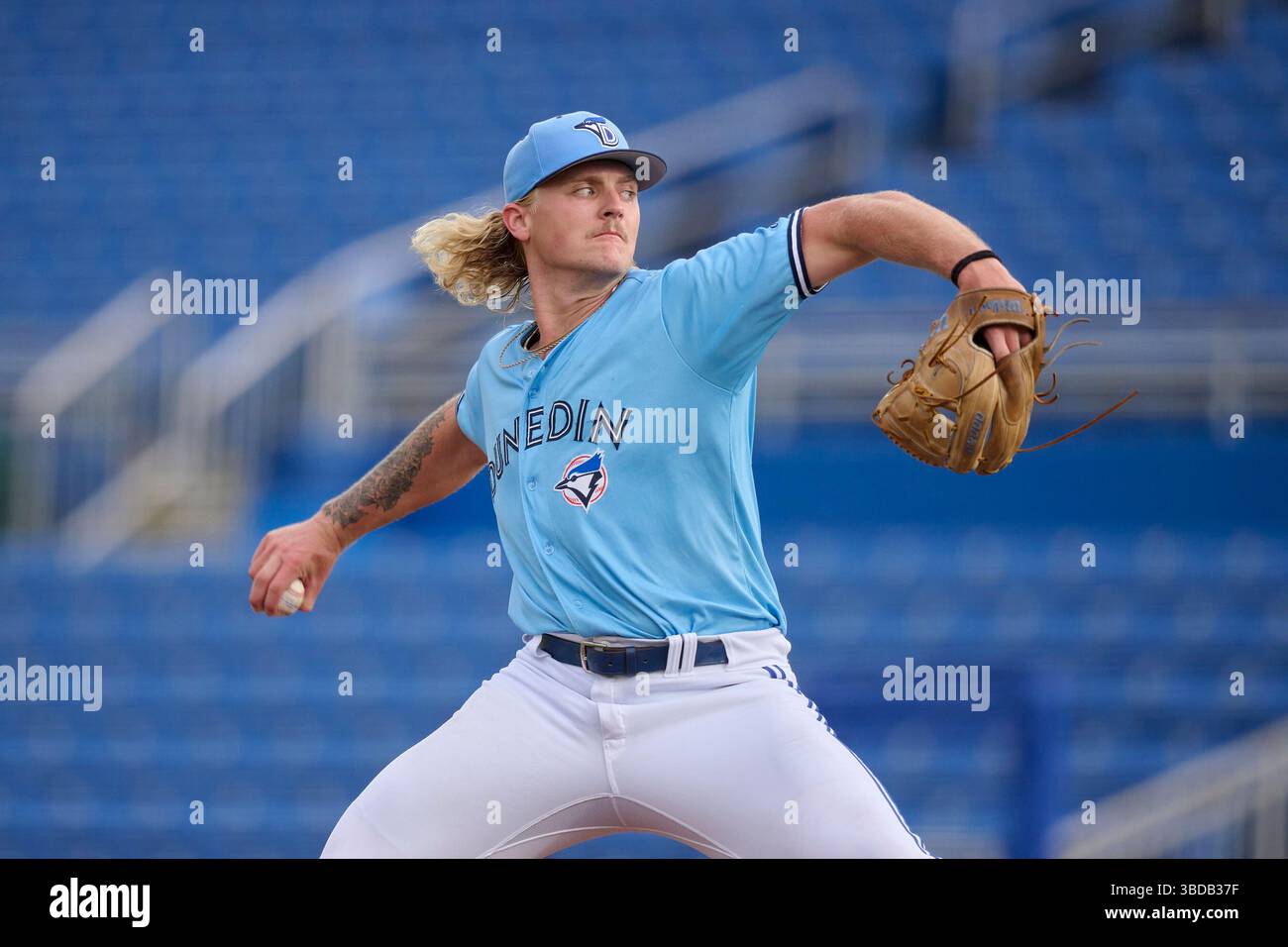 Dunedin Blue Jays pitcher Colby Holcombe (26) during an MiLB Florida ...