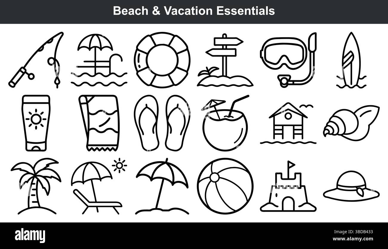 Beach travel vacation Stock Vector Images - Alamy